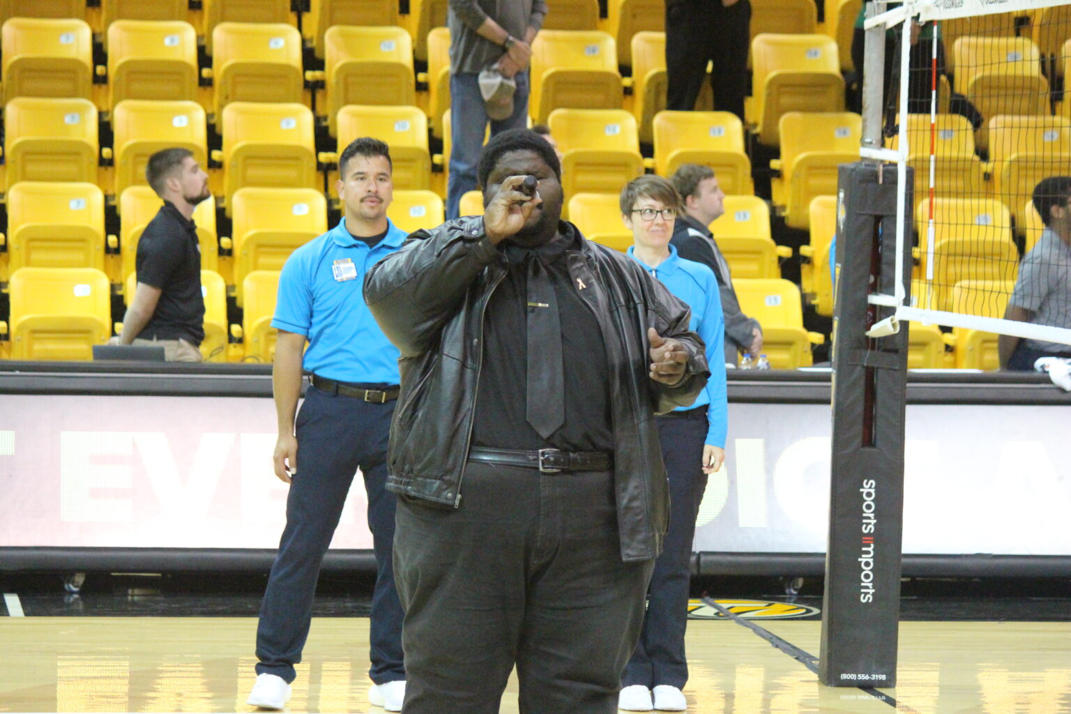 Randall Murrain, the man behind the booming voice at Towson home games
